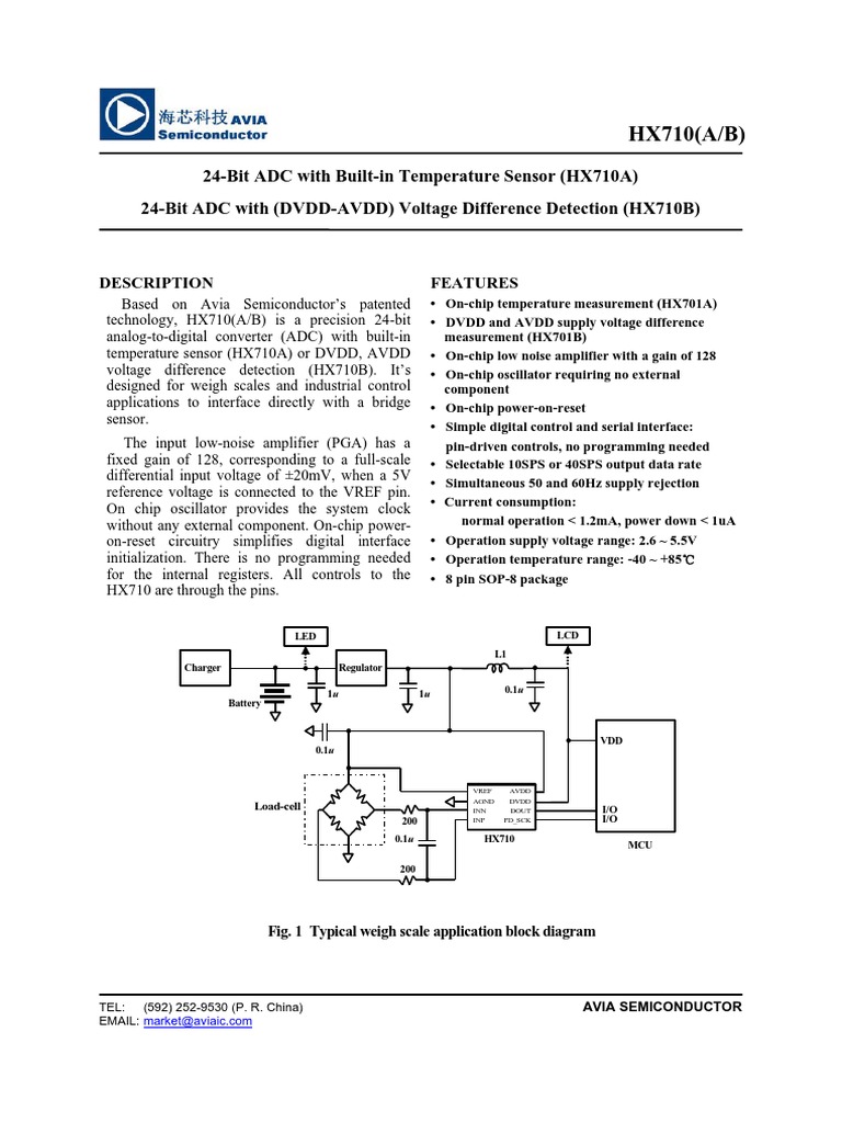 HX710 PDF | PDF | Analog To Digital Converter | Electricity
