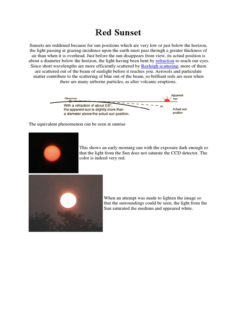 Sunset Why Red | PDF | Dispersion (Optics) | Rainbow
