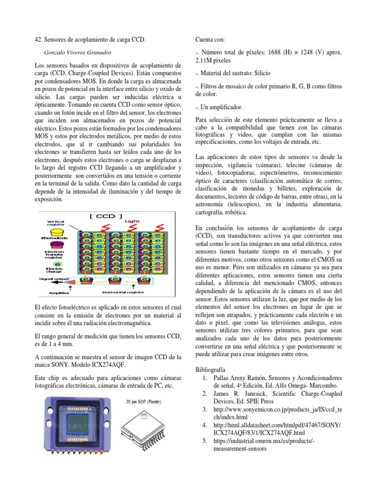 Sensores CCD: Funcionamiento y Aplicaciones | PDF | Dispositivo de ...