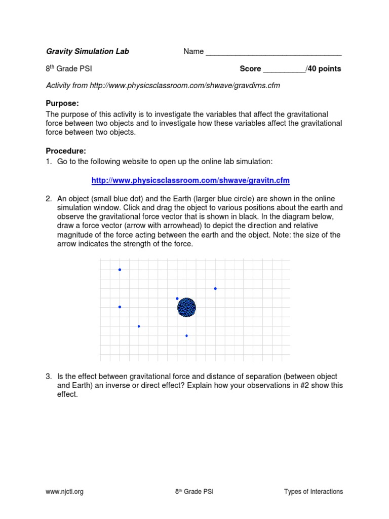 Gr8s Gravity Simulation Lab 2014-11-14 | PDF | Gravity | Force