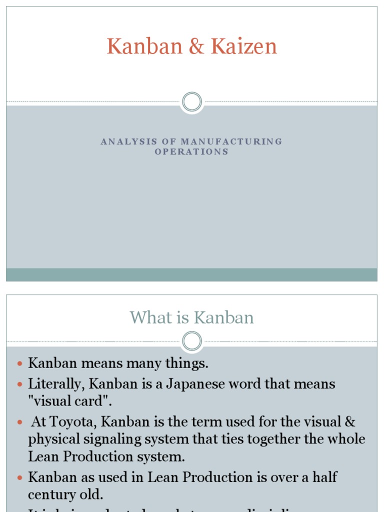 Kanban Kaizen Pdf Lean Manufacturing Production And Manufacturing