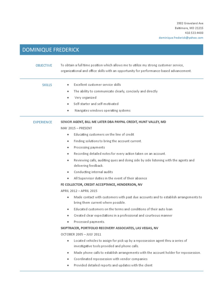 Frederick Resume Final | PDF | Business | Business (General)