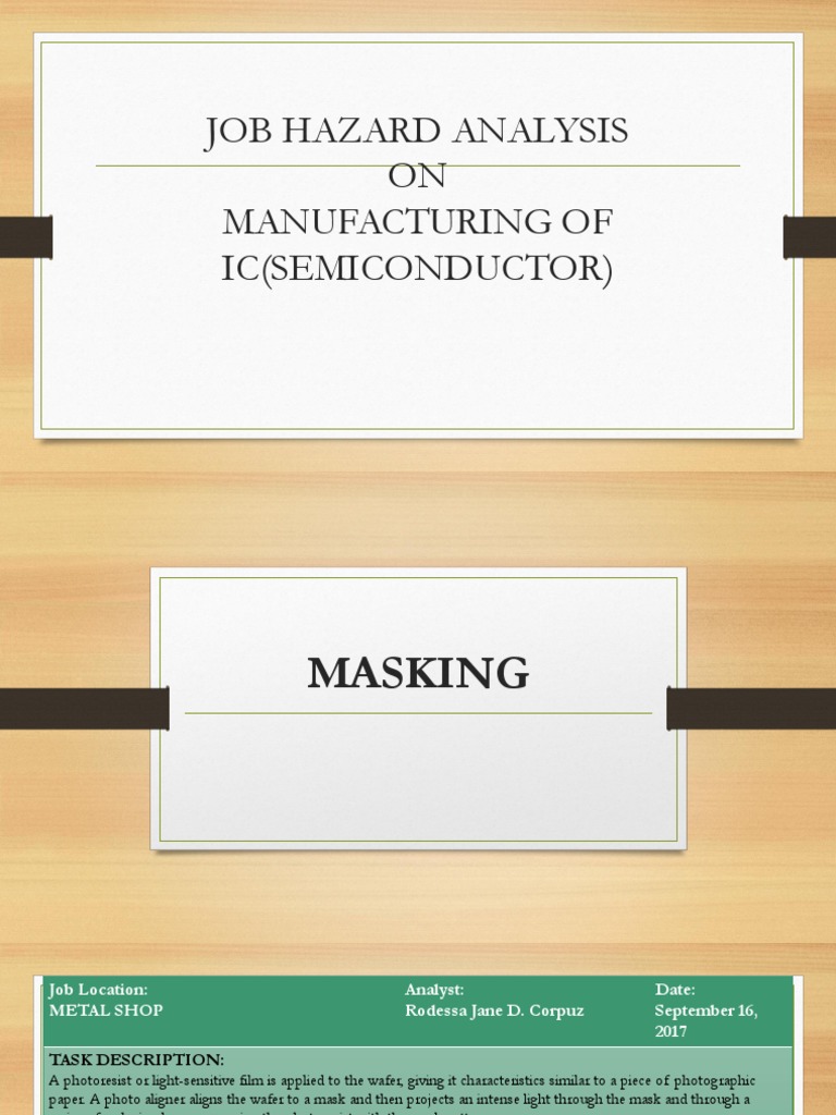 Job Hazard Analysis ON Manufacturing of Ic (Semiconductor) | PDF ...