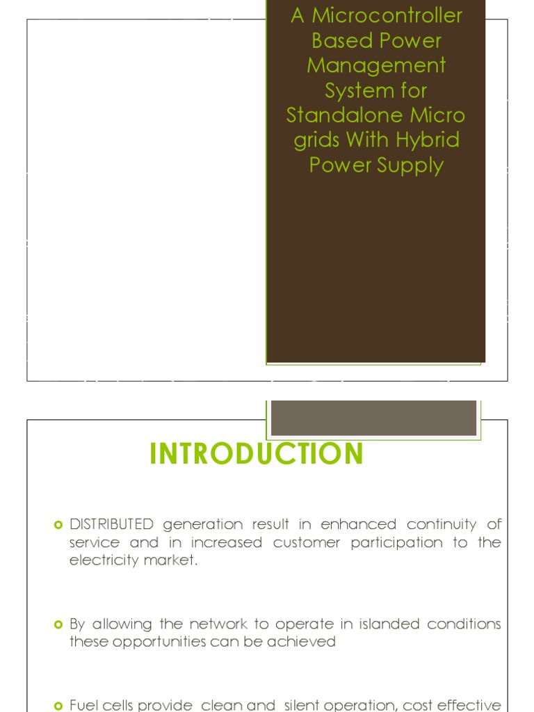 Microcontroller Based Power Management System For Standalone Micro Grids | PDF | Distributed ...