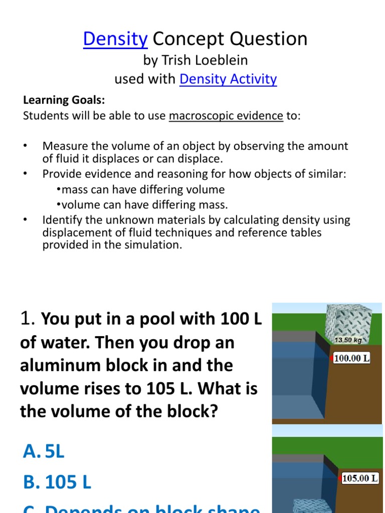 Density Concept Questions | PDF