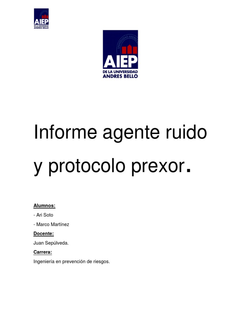 Informe Agente Ruido y Protocolo Prexor | PDF | ruido | Decibel