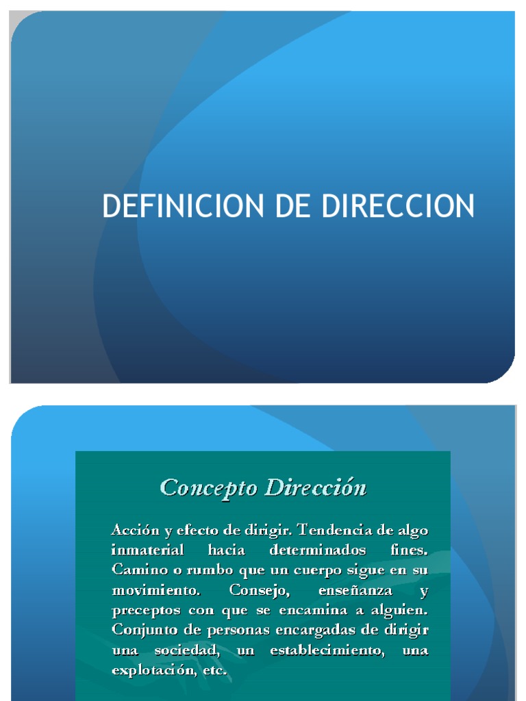 1.definicion de Direccion | PDF | Toma de decisiones | Liderazgo