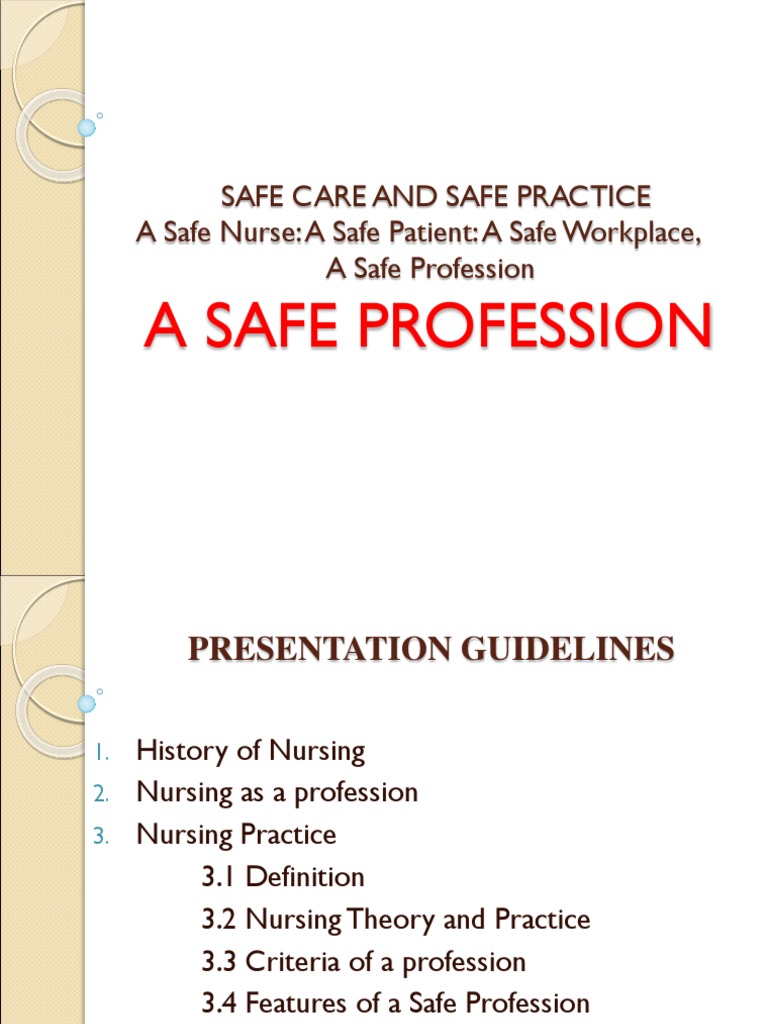 Safe Profession Advance Nursing Practice | PDF | Profession | Nursing