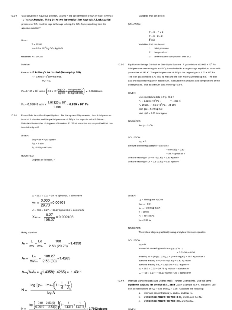 Gas Absorption PDF | PDF | Continuum Mechanics | Chemistry