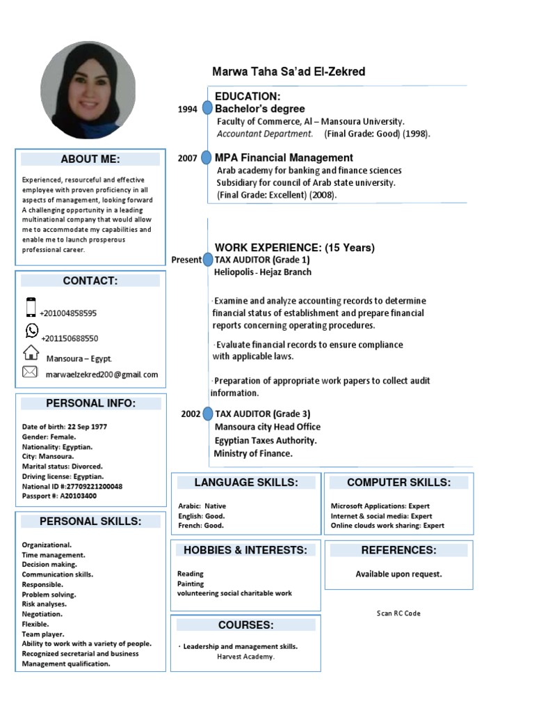 Marwa CV PDF | PDF | Egypt | Expert