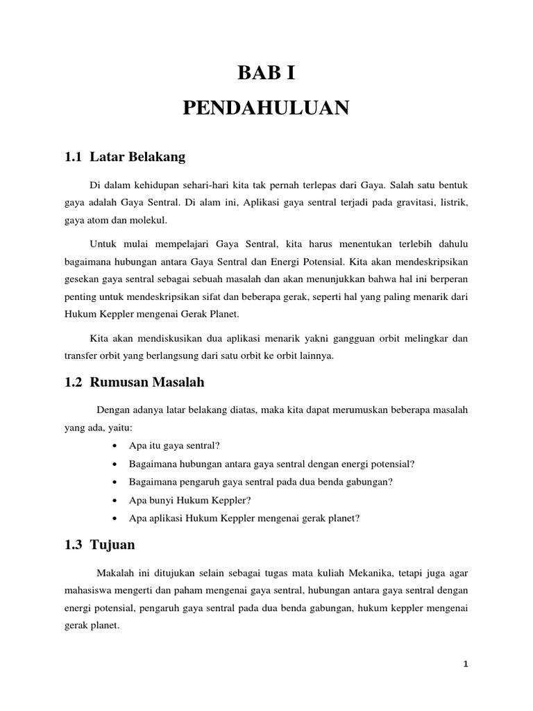 Gaya Sentral dan Hukum Kepler | PDF | Sains & Matematika