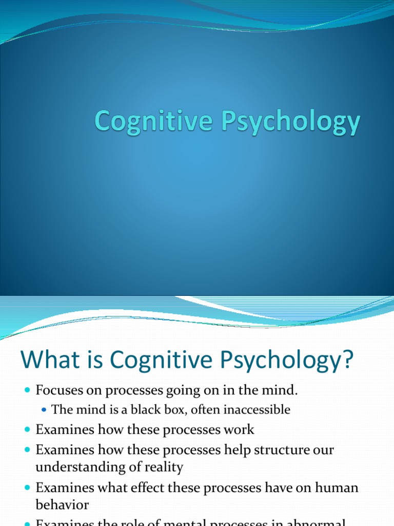 Cognitive Psychology IB | PDF | Schema (Psychology) | Recall (Memory)