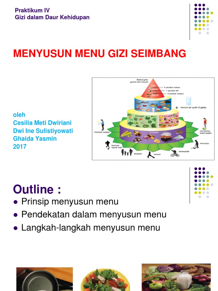 Langkah Menyusun Menu Gizi Seimbang | PDF | Memasak, Makanan, & Anggur ...