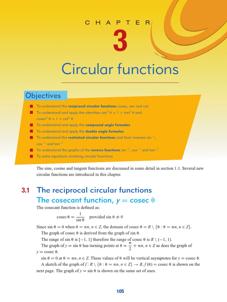 Circular Functions: Objectives | PDF | Trigonometric Functions | Sine