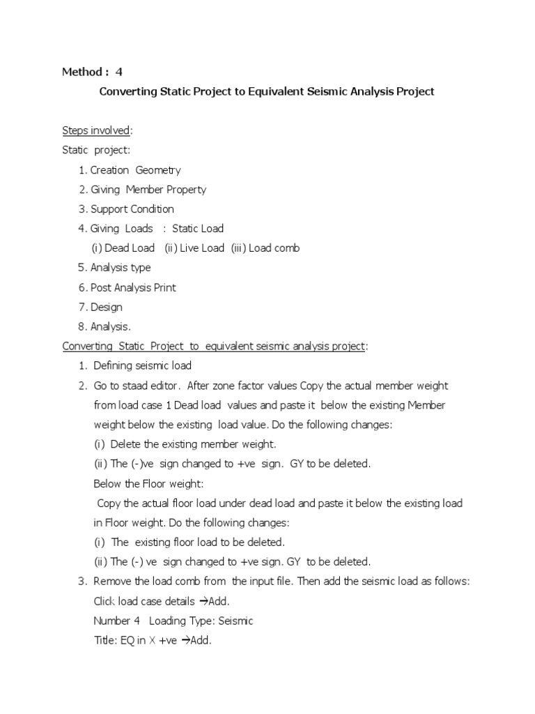 Converting Static To Equivalent Earthquake Method | PDF