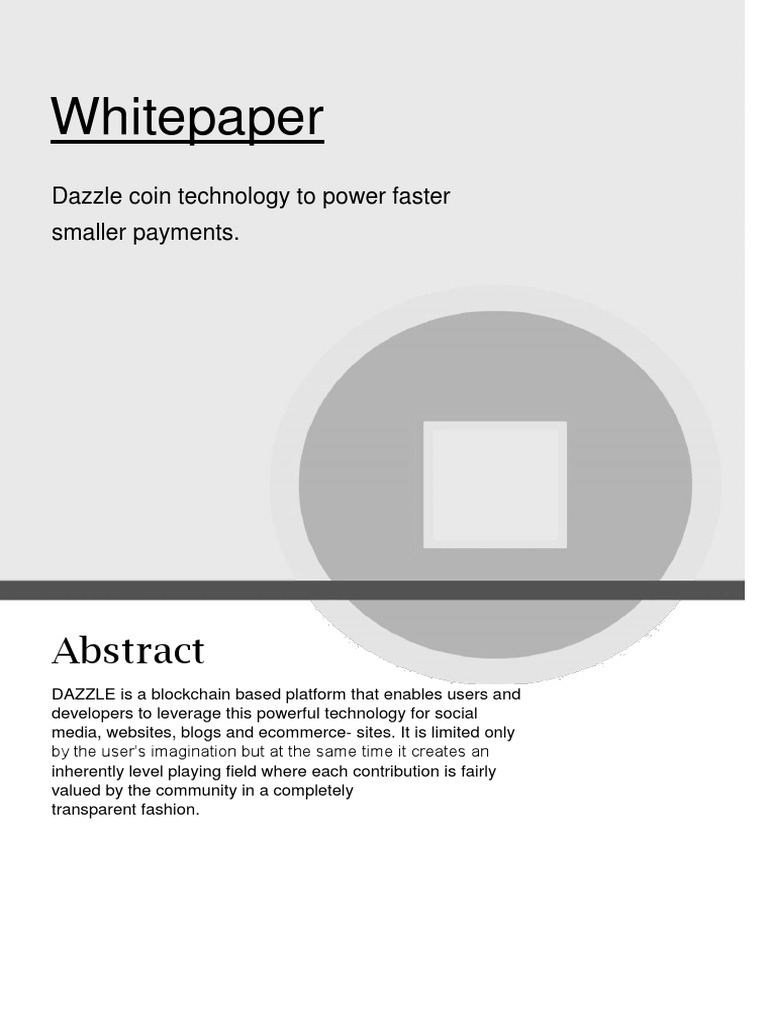 Dazzle Coin Whitepaper | Download Free PDF | Bitcoin | Scalability