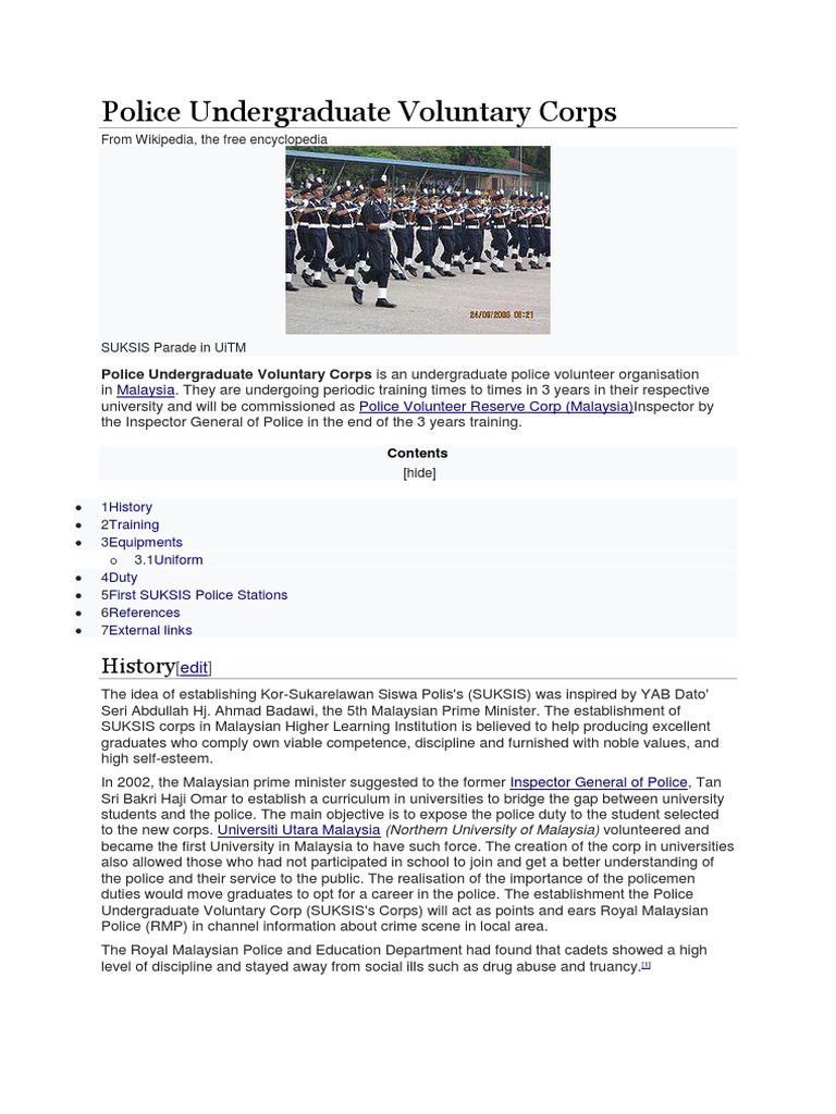 Police Undergraduate Voluntary Corps | PDF | National Security | Malaysia