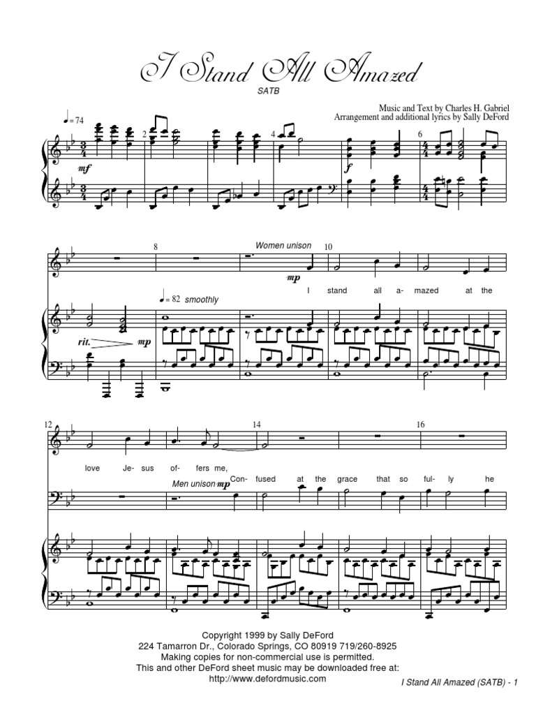 I Stand All Amazed Satb PDF | PDF | Musical Techniques | Musical Notation