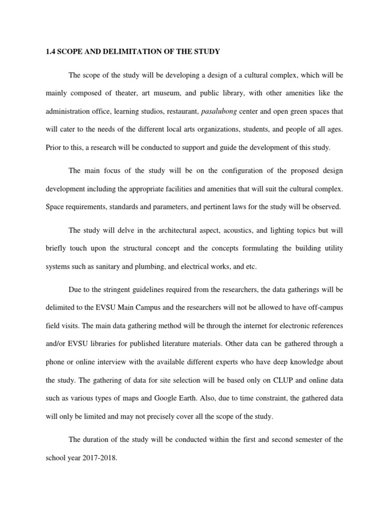 C1. Scope and Delimitation of Study | PDF