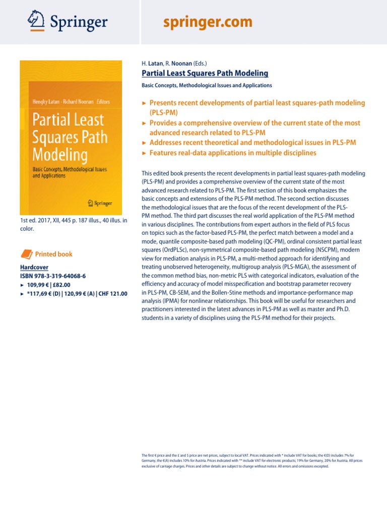 Partial Least Squares Path Modeling: Printed Book | PDF | Science ...