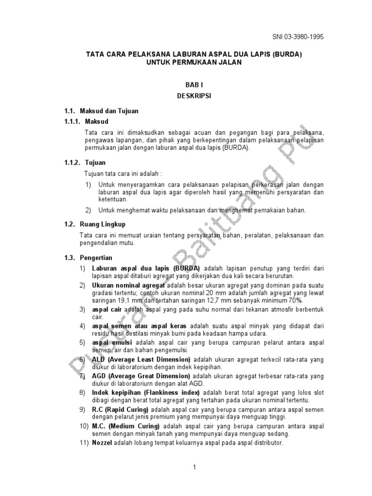 Tata Cara Laburan Aspal Dua Lapis | PDF