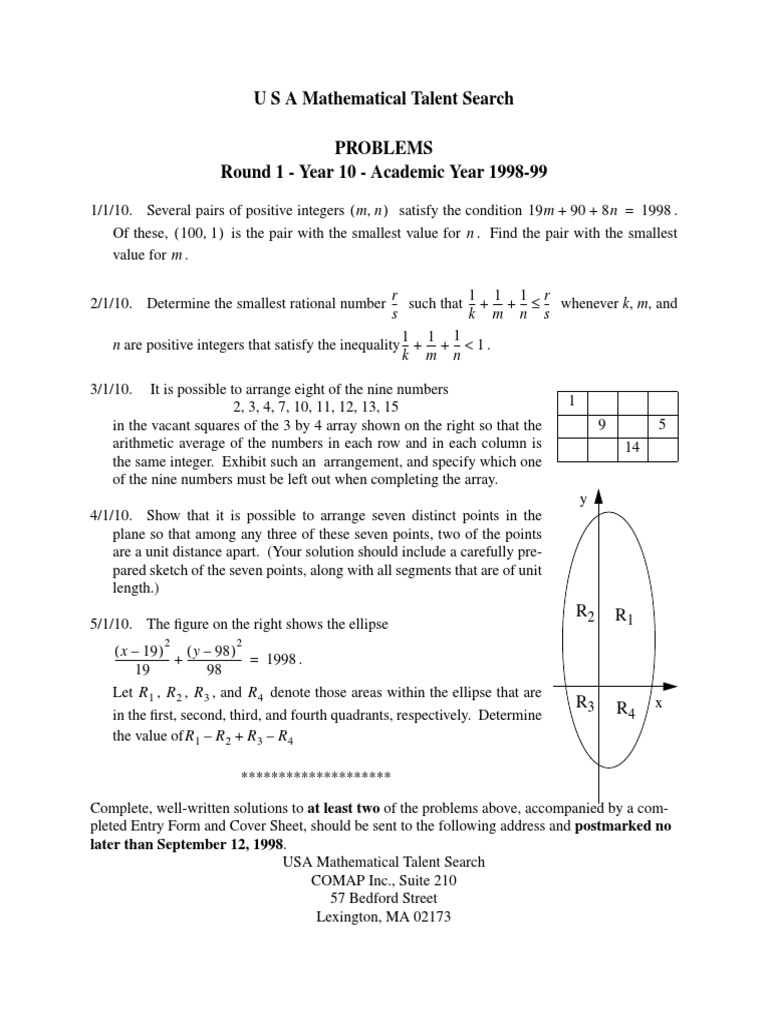 USAMTS 1998 - 2017 en With Solutions | PDF | Triangle | Line (Geometry)