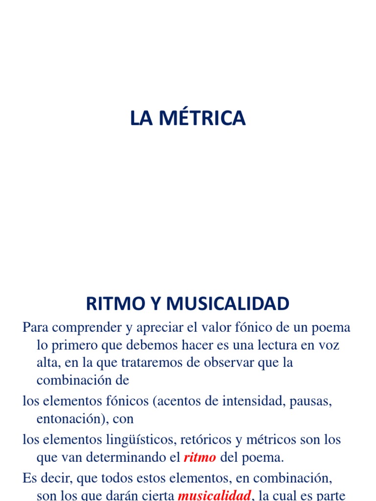 Ritmo y Musicalidad en Poesía | PDF | Metro (poesía) | Ritmo