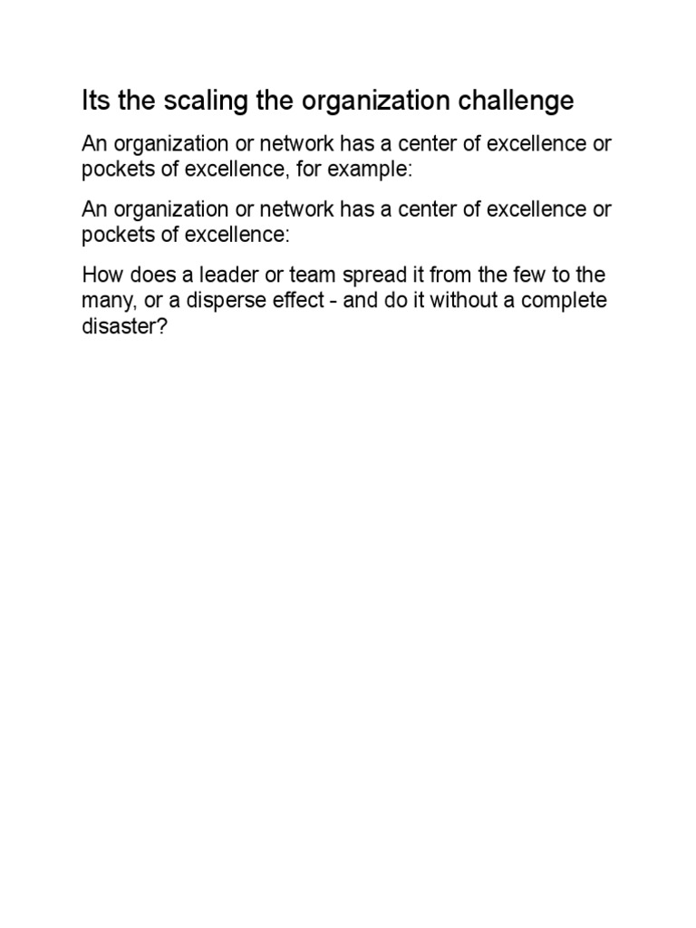 Its The Scaling The Organization Challenge | PDF | Business | Self ...