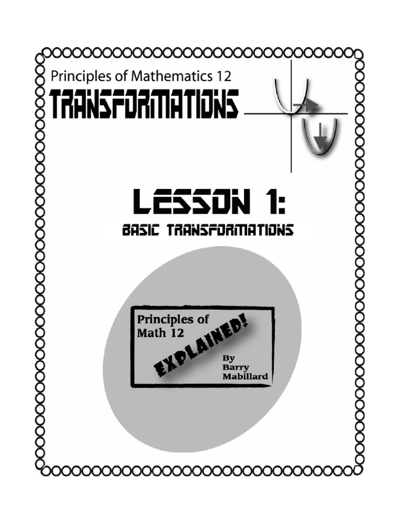 Principles of Math 12 - Transformations Lesson 1 | PDF | Cartesian ...