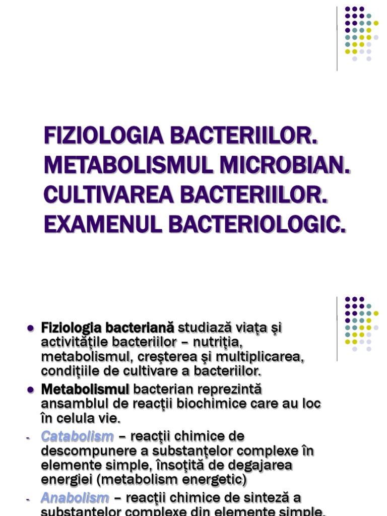 Fiziologia Bacteriilor | PDF