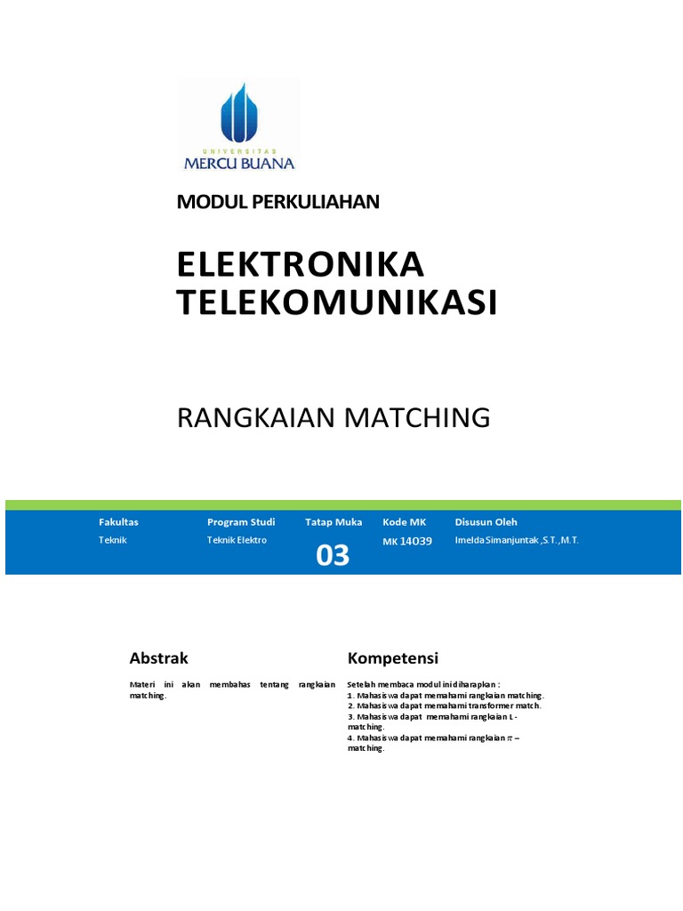 Modul 3 - Rangkaian Matching | PDF