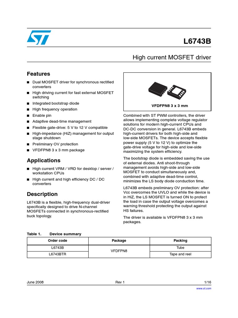 High Current MOSFET Driver: Features | PDF | Mosfet | Capacitor
