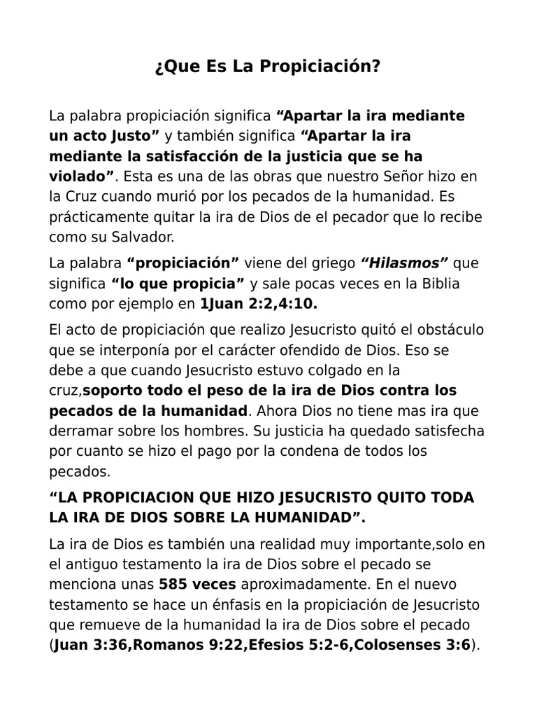 ¿Que Es La Propiciación? | PDF | Pecado | Jesús