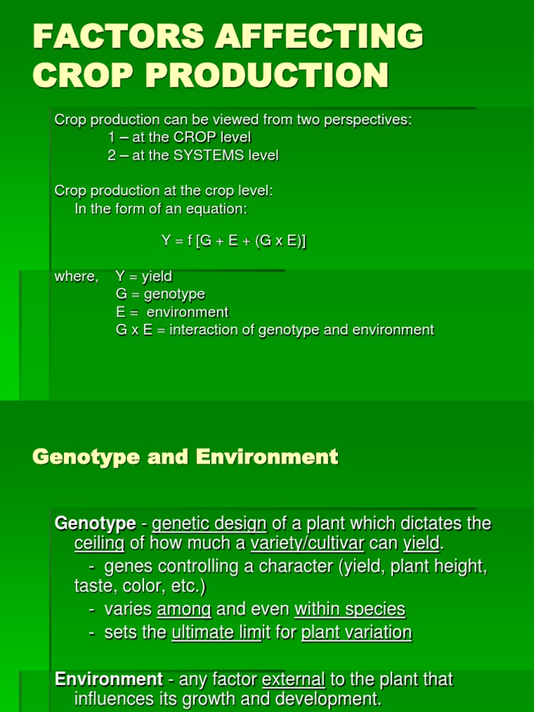 Factors Influencing Crop Yield | PDF | Soil | Rain