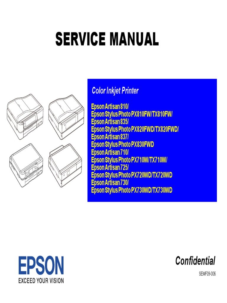 Epson PX710 TX710 PX720 TX720 PX730 TX730 PX810 TX810 PX820 TX820 PX830 ...