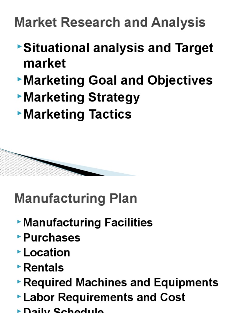 Situational Analysis and Target Market Marketing Goal and Objectives ...