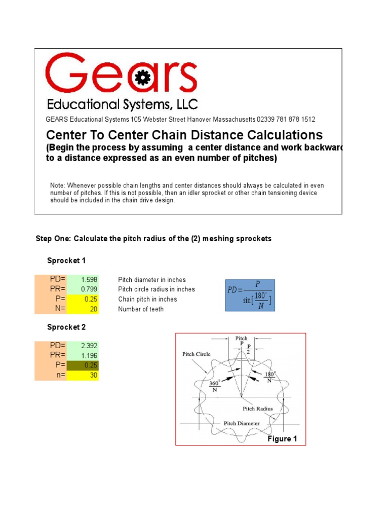 Center To Center Chain Distance Calculations | Download Free PDF ...