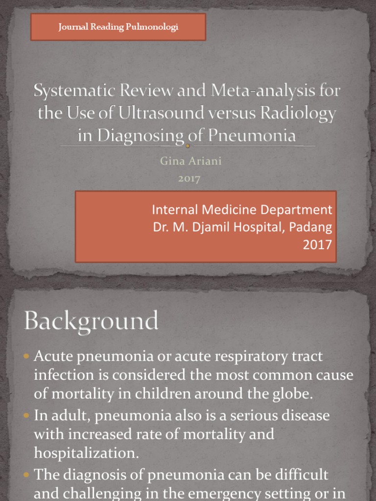 Journal Reading Pulmonologi | PDF | Pneumonia | Medical Imaging