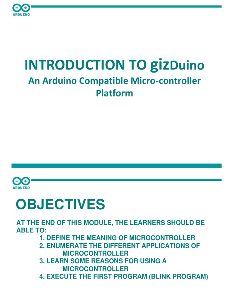 Introduction To Arduino Microcontroller Pdf Arduino Microcontroller 6922