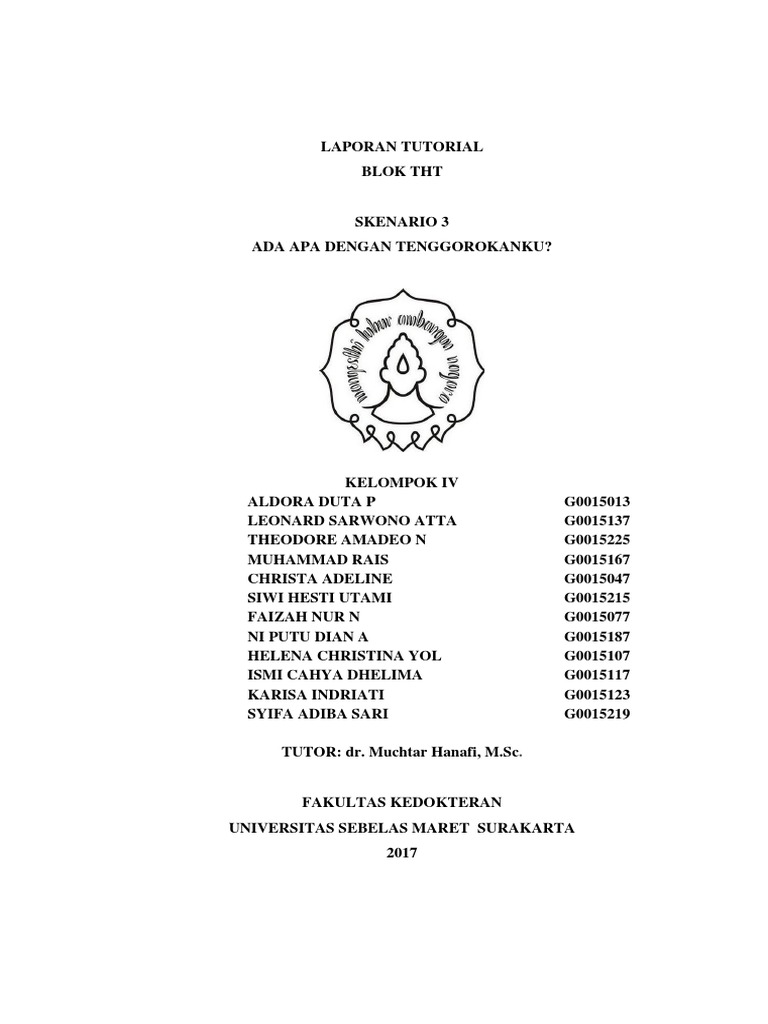Laporan Tutorial Blok THT Skenario 3 | PDF