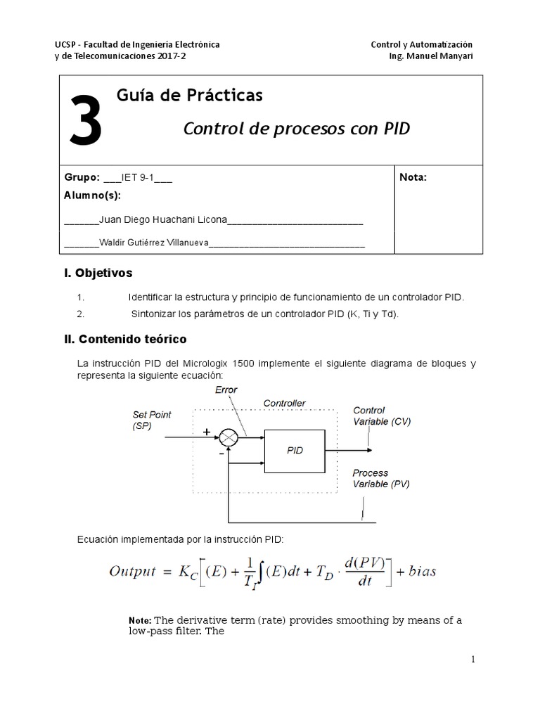 LAB 3 - Control de Procesos | PDF | Cibernética | Science
