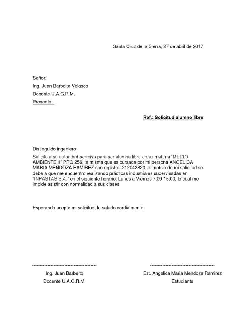 Solicitud Alumno Libre