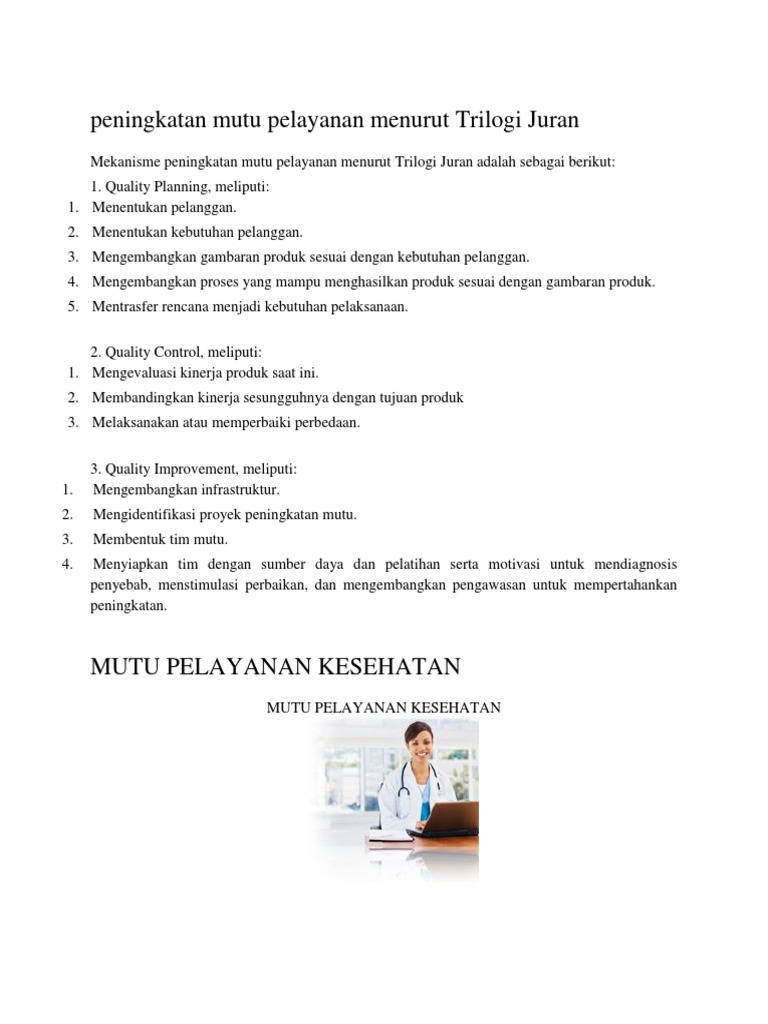 Peningkatan Mutu Pelayanan Juran | PDF