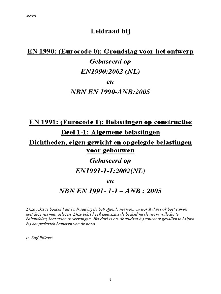 Leidraad Bij Eurocode 0 en 1 | PDF