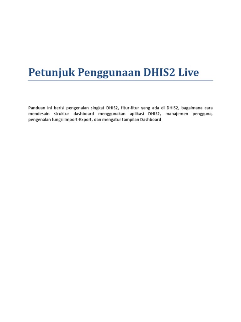 Panduan DHIS 2.21 Bahasa | PDF