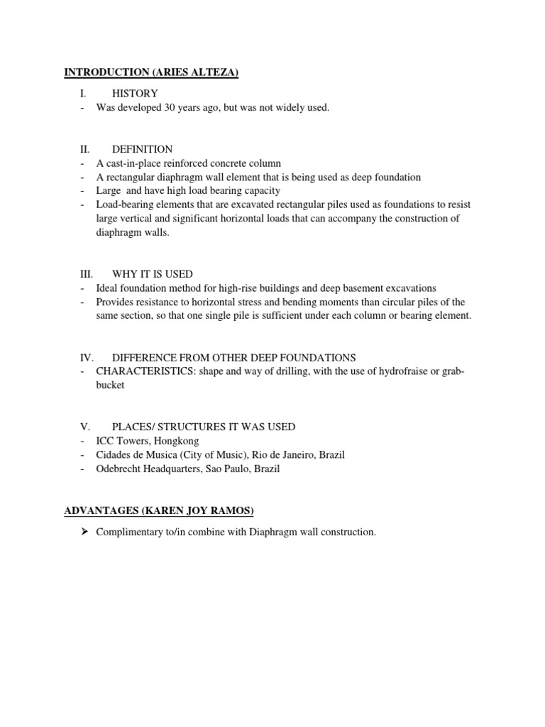 Bridge Report Barrette Piles | PDF | Deep Foundation | Building Technology