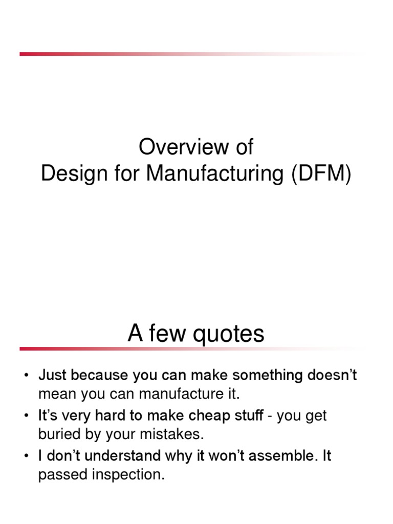 Design For Manufacturing | PDF | Extrusion | Machining