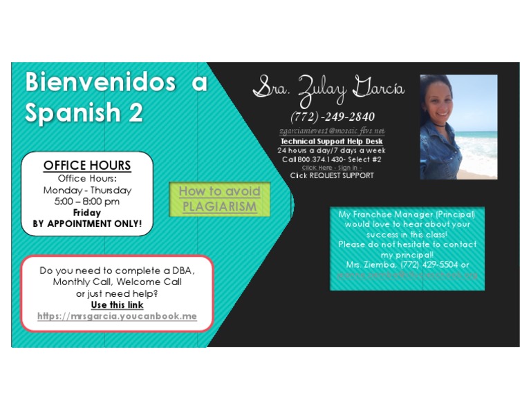 Welcome Page Spanish 2 | PDF