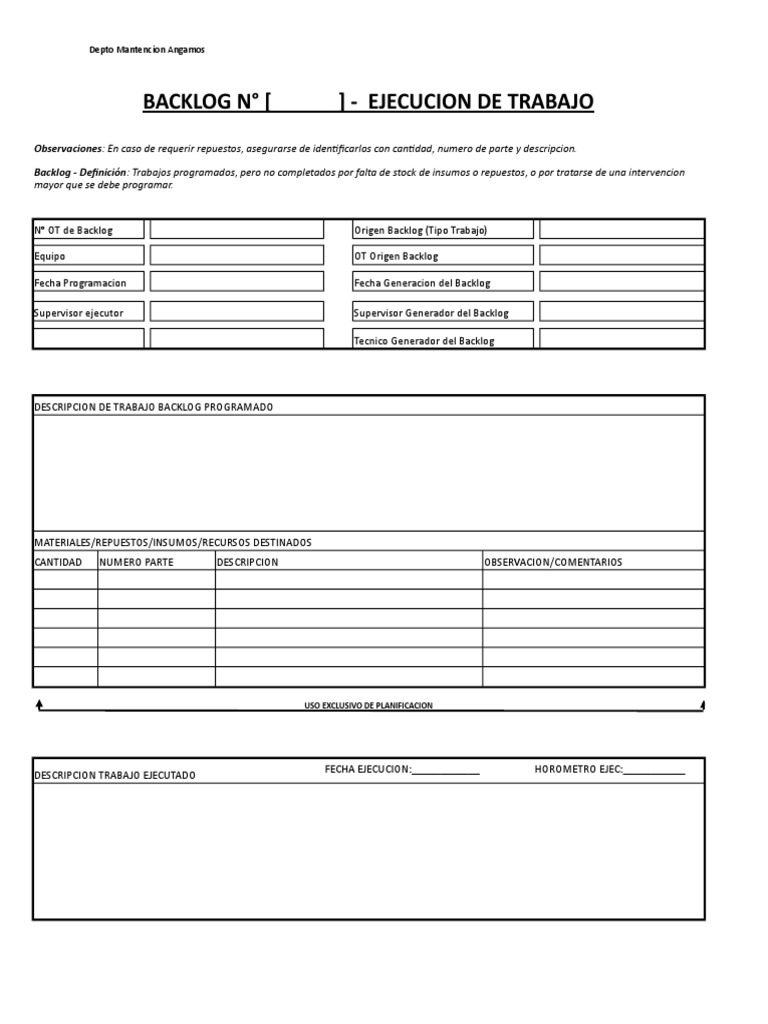 Formato Backlog | PDF | Informática y tecnología de la información | Science