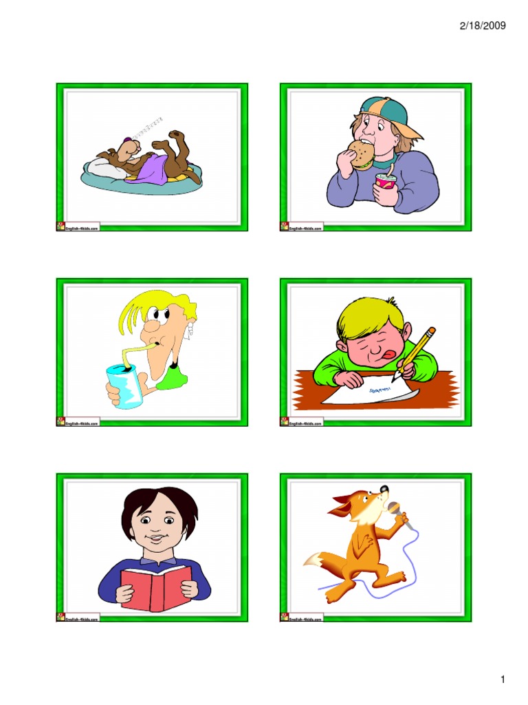 Present Continuous Flashcards Guide | PDF